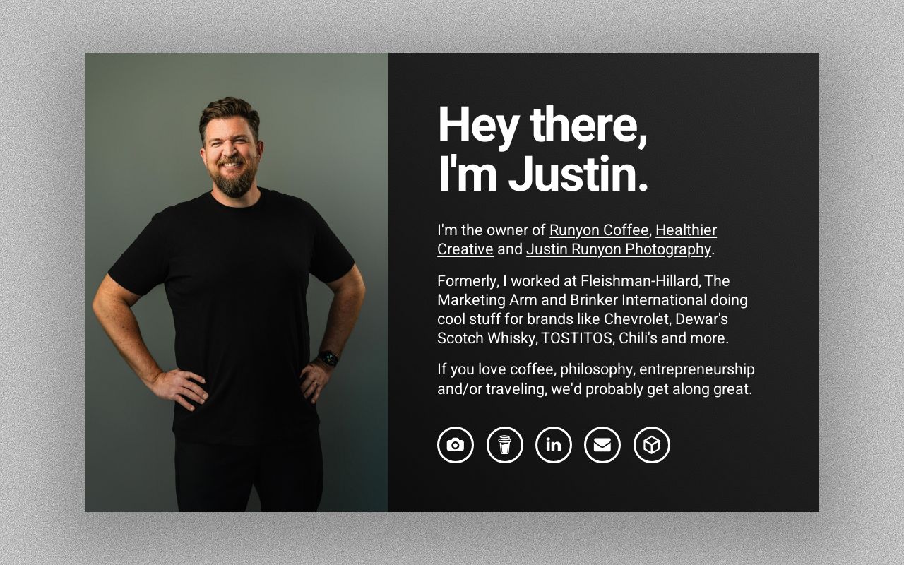 Justin Runyon | Cofounder and Coffee Enthusiast